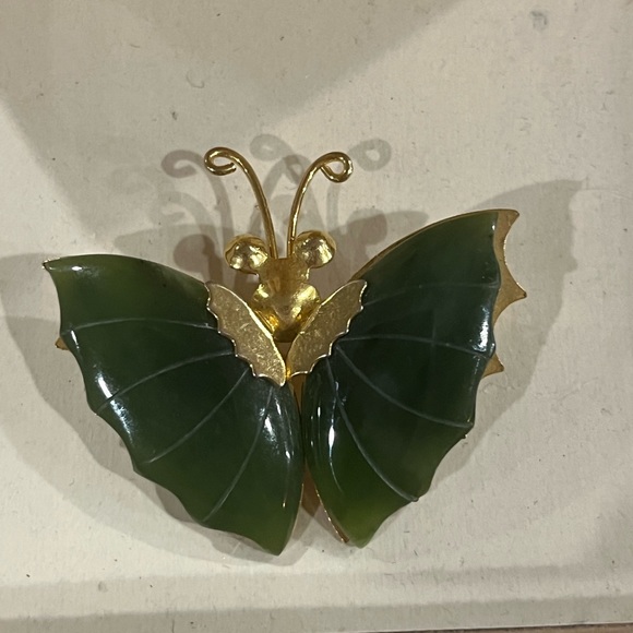 Jewelry | Jade Butterfly Pin | Poshmark